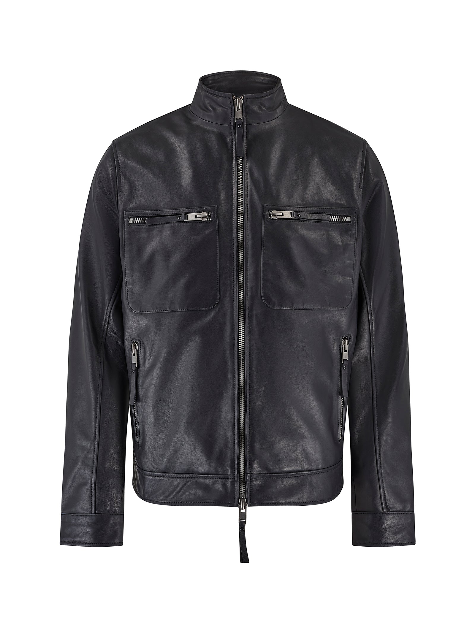 High Neck Leather Worker Jacket – Bolongaro Trevor